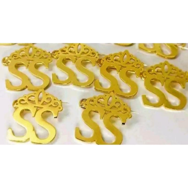 Jual BROS INISIAL NAMA MODEL MAHKOTA LAPIS EMAS BISA REQUEST NAMA ...