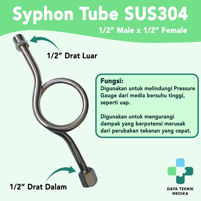 Jual Syphon 1/2" Stainless Steel - Pipa Sipon Pressure Gauge SS304 ...