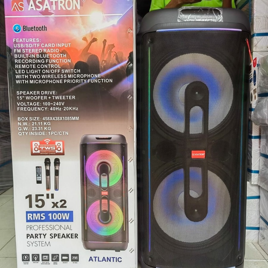 Jual SPEAKER PORTABLE ASATRON ATLANTIC 15 X 2 INCH ORIGINAL ASATRON ...