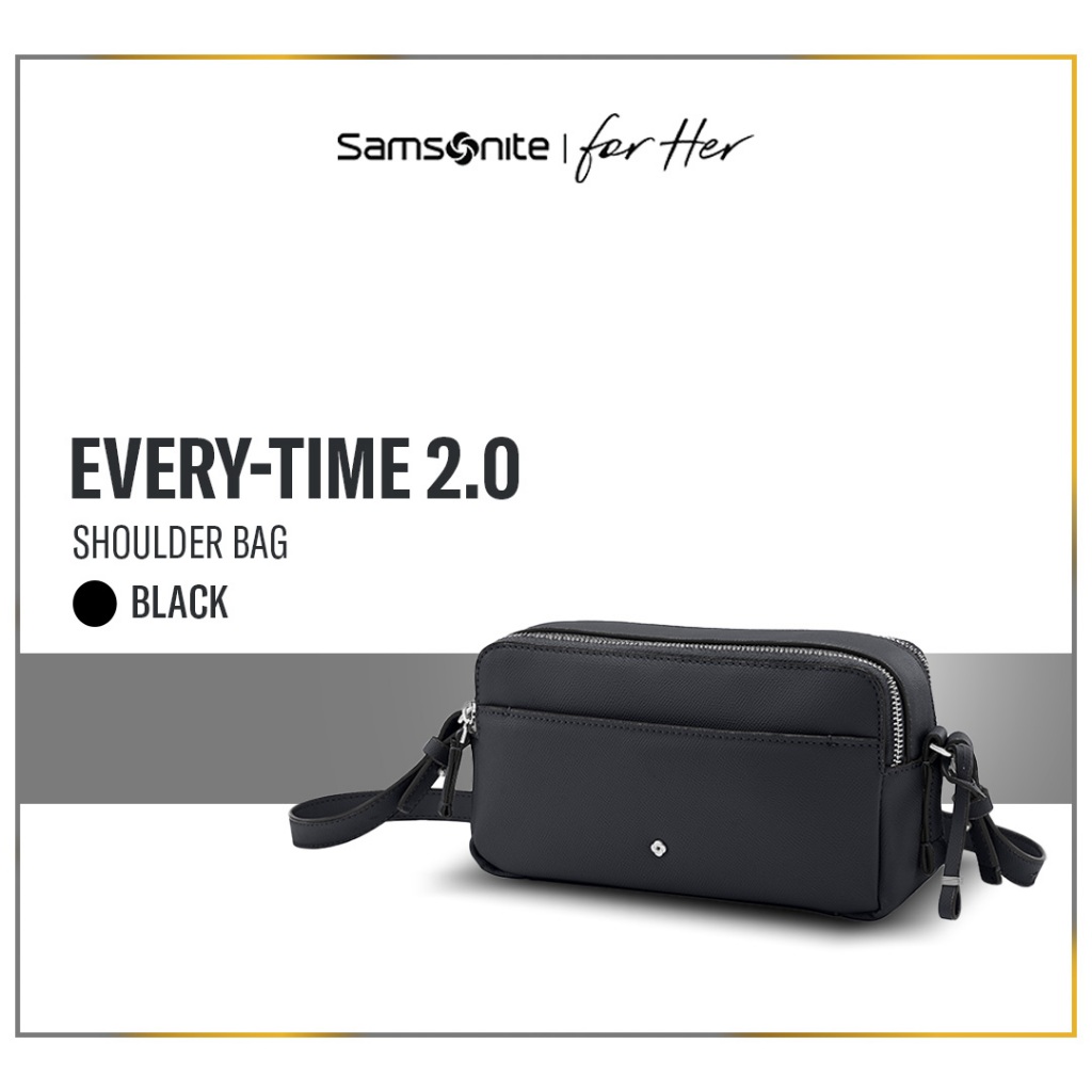 Jual Samsonite Every-Time 2.0 Shoulder Bag 2 Comp - Black | Shopee ...