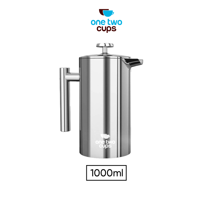 Jual One Two Cups French Press Coffee Maker Pot Stainless Steel 1000ml ...