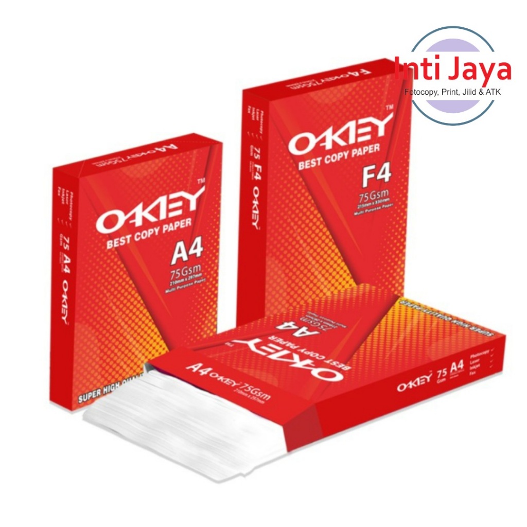 Jual Kertas HVS Polos A4 F4 Okey 1 Rim/ Box | Shopee Indonesia