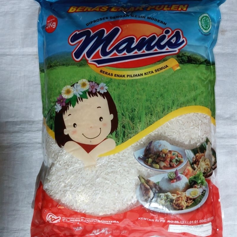 Jual BERAS CAP MANIS / SINAR PELANGI KEMASAN 3 kg (1 pcs) | Shopee ...