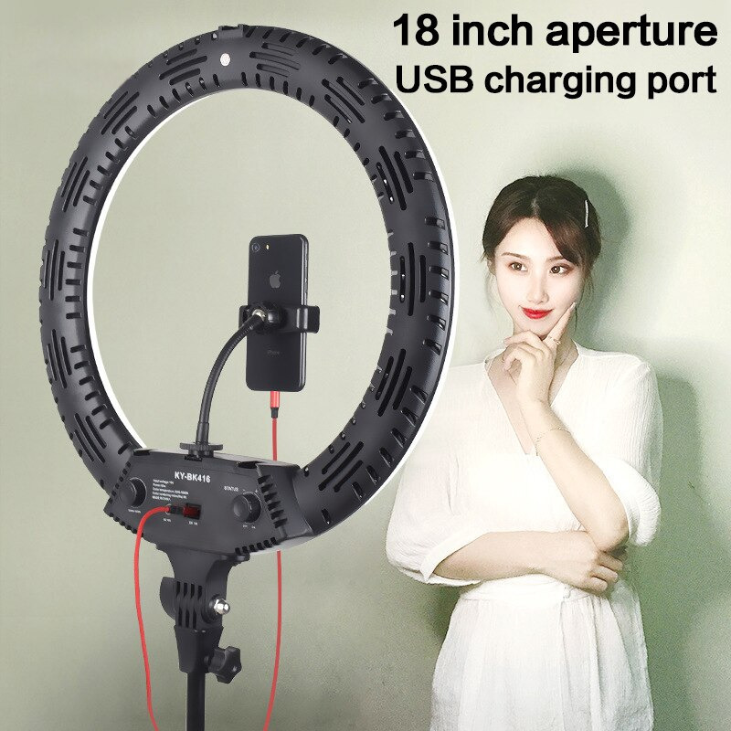 Jual Lampu Ring Light 416 LED 65W 18 Inch with Holder - KY-BK416 ...