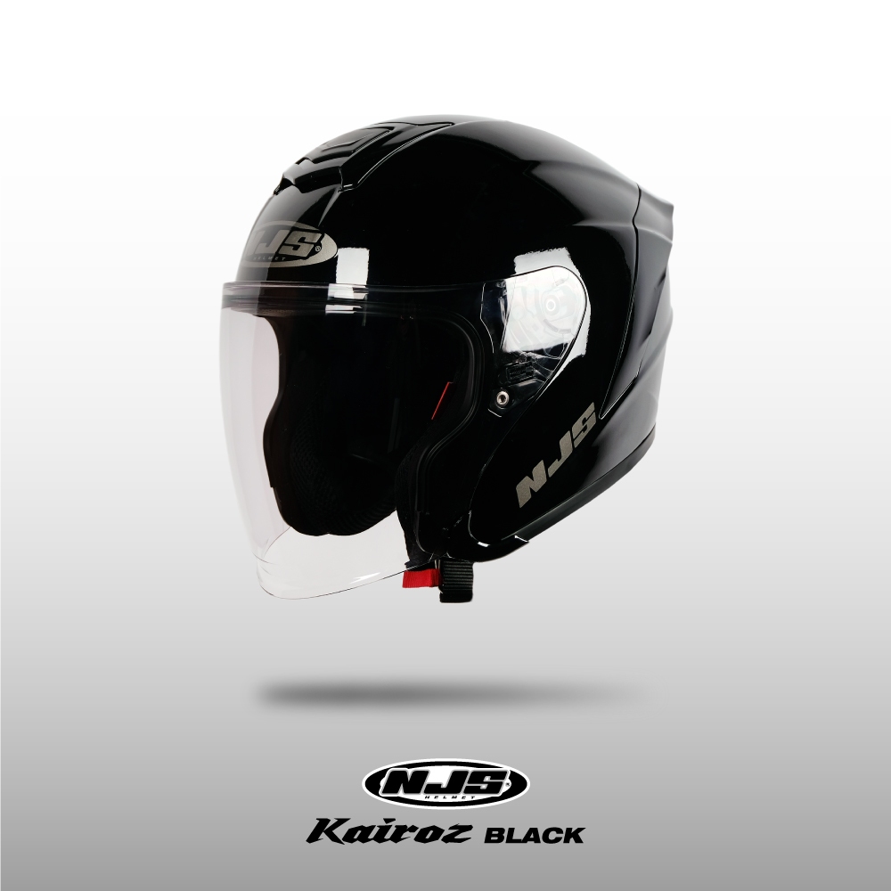 Jual NJS KAIROZ BLACK Gloss/doff (FREE SPOILER) - Helm Half Face ...