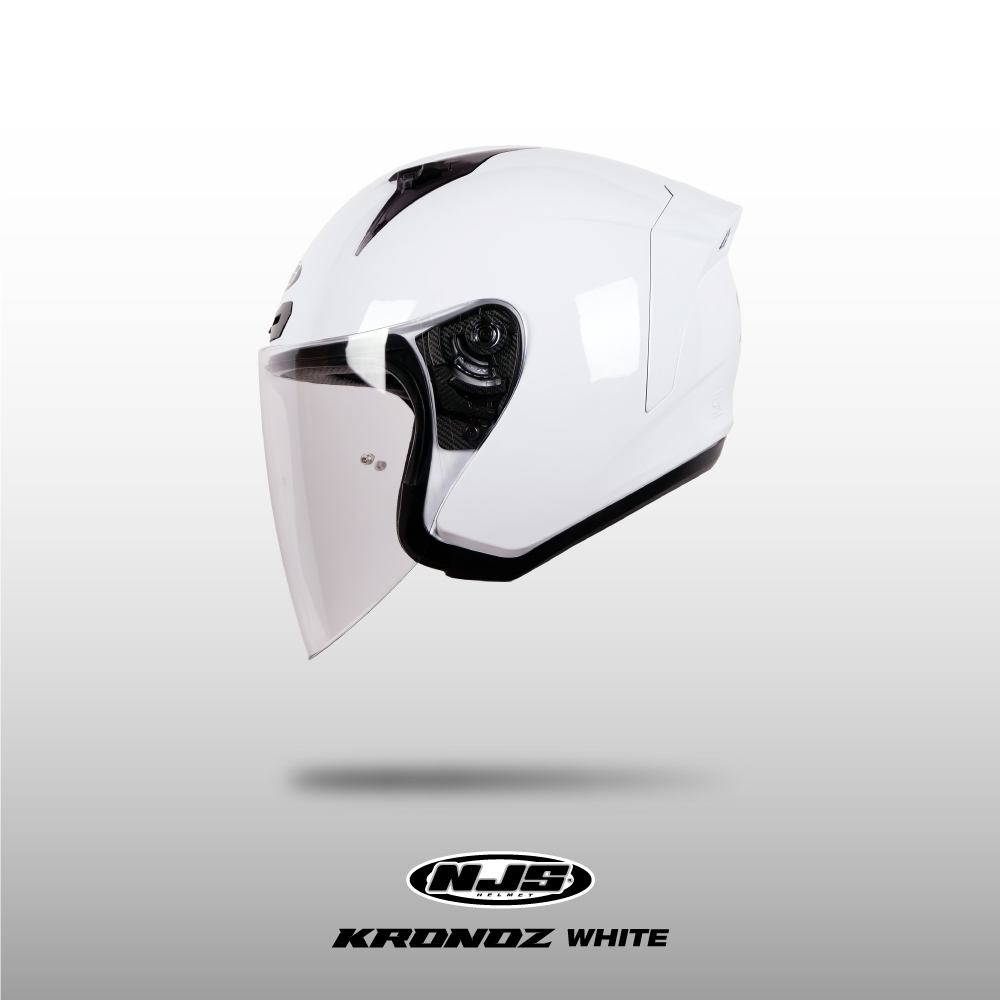 Jual NJS KRONOZ White - Helm Half Face | NJS | Kronoz | Kronoz Polos ...