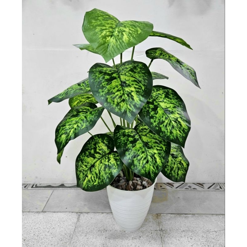 Jual Rangkaian Daun X18 + Pot Tirus D18 Batu Artificial | Shopee Indonesia