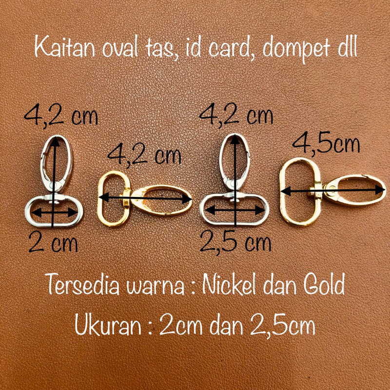 Jual kaitan oval 2cm dan 2,5cm / kaitan tas 2mm dan 2,5mm / kaitan ...
