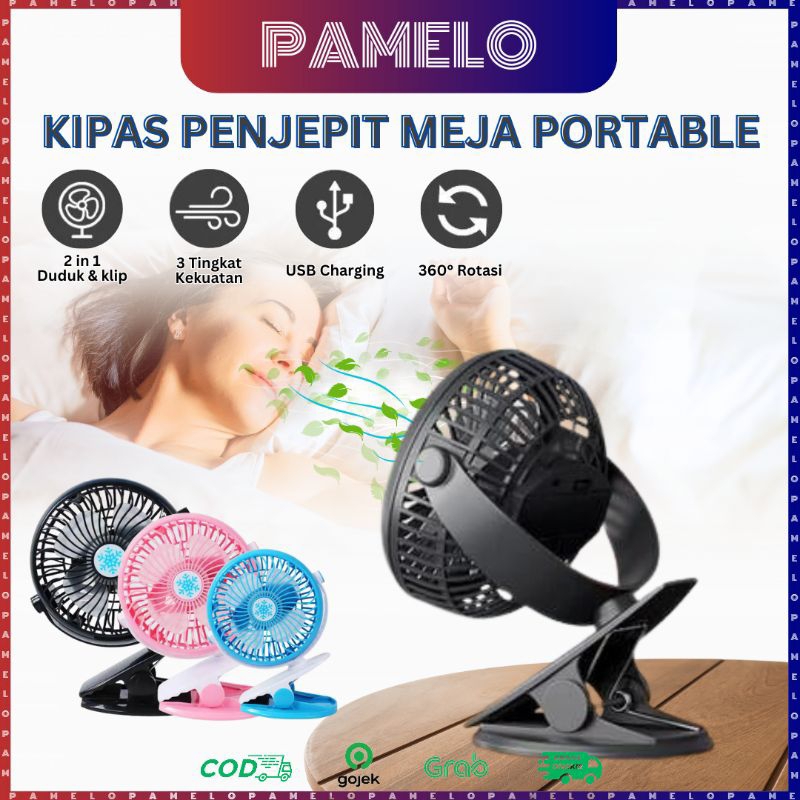 Jual PAMELO Fan Mini Portable // Kipas Angin Portabel USB dan Baterai ...