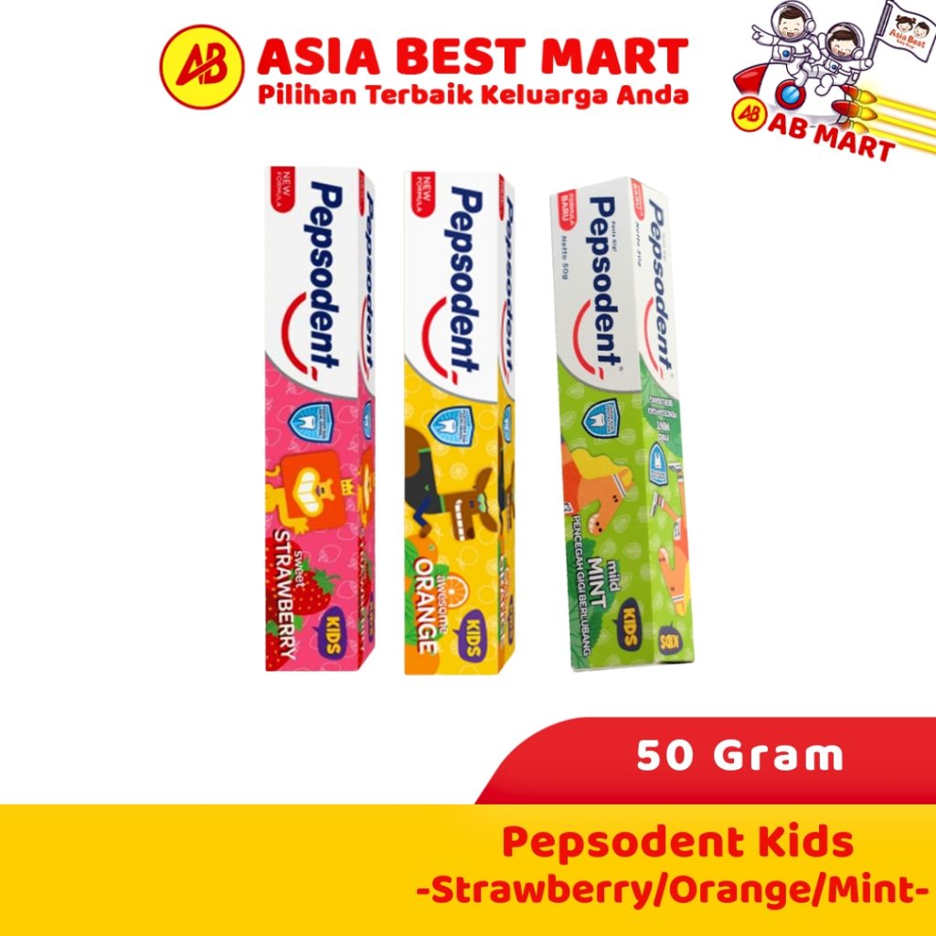 Jual Pepsodent Kids Mint Stroberi Jeruk 50 Gram Pasta Gigi Toothpaste ...