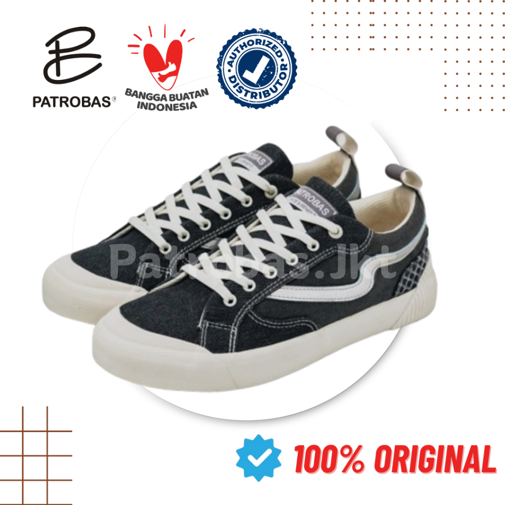Jual Sepatu Patrobas Glare Denim Black Anthracite Original | Sneakers ...
