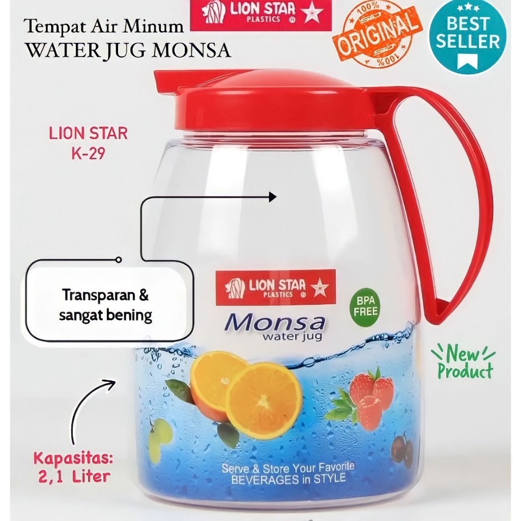 Jual ( BISA COD ) PROMO LION STAR K-29 WATER JUG MONSA 2,1L / BPA FREE ... Jual ( BISA COD ) PROMO LION STAR K-29 WATER JUG MONSA 2,1L / BPA FREE ...
