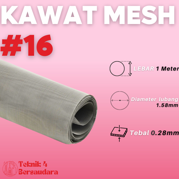 Jual WIRE MESH 16 STAINLESS (304) KAWAT NYAMUK / WIREMESH #16 FILTER ...