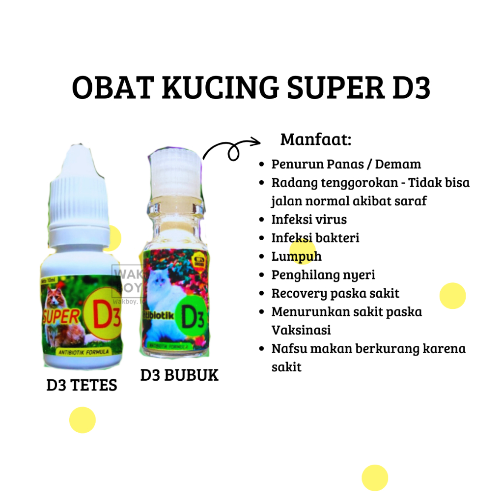 Jual Obat Kucing Antibiotik Super D3 Antibiotik Penurun panas, Infeksi ...