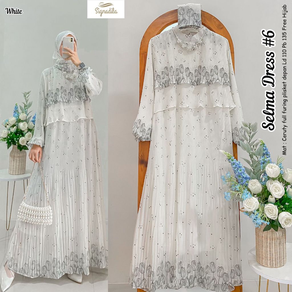 Jual [ NEW ] GAMIS TERBARU SELMA SET HIJAB DRESS WANITA MUSLIMAH ...