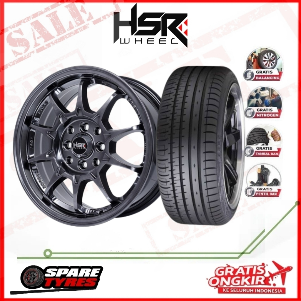 Jual paket velg plus ban r15 untuk mobil calya, sigra, etios hsr boroko srd hyper black ban 195 ...