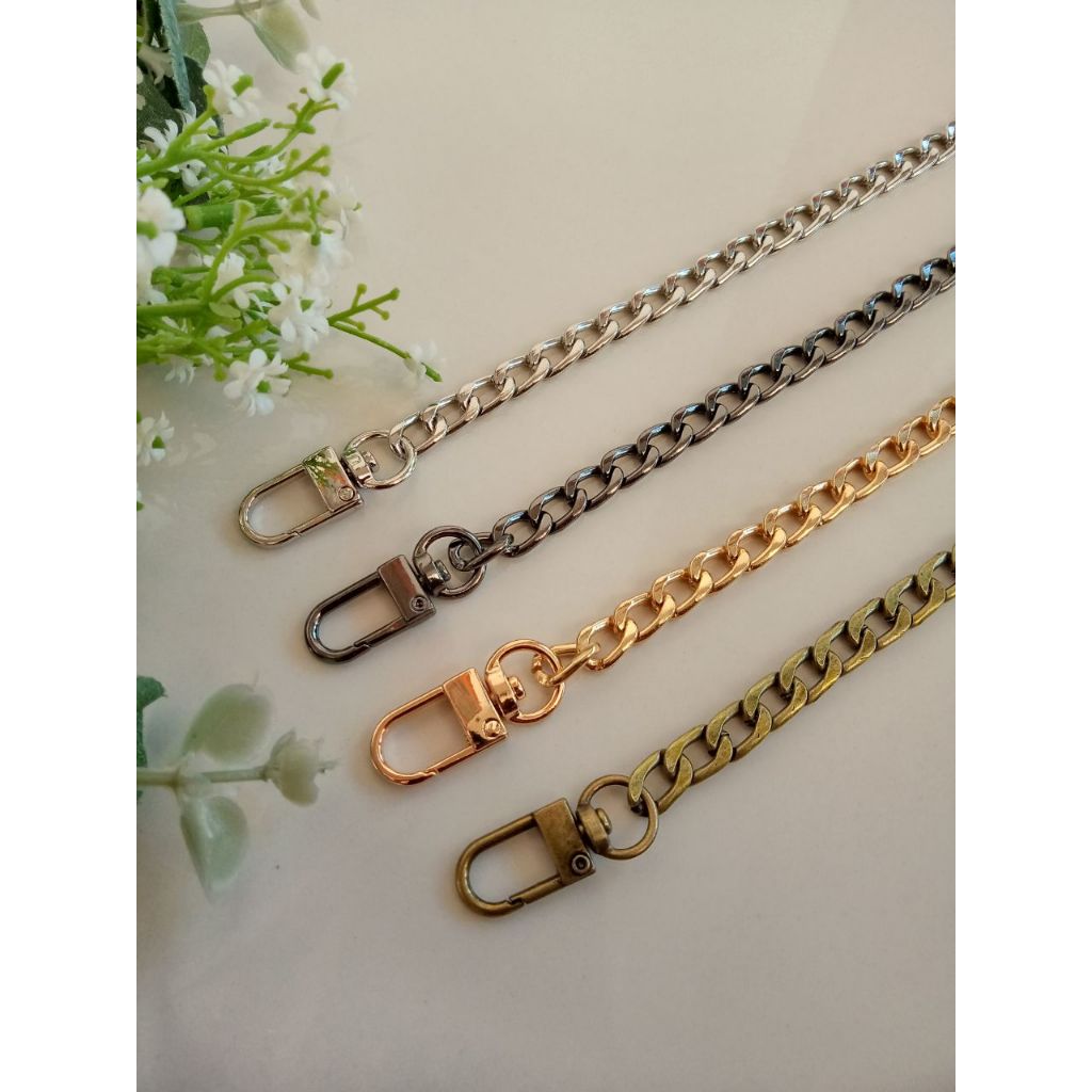Jual Aksesoris Tas dan Aksesoris Dompet Pouch Rantai Import Tebal Kait U 110cm Warna Bronze/atg ...