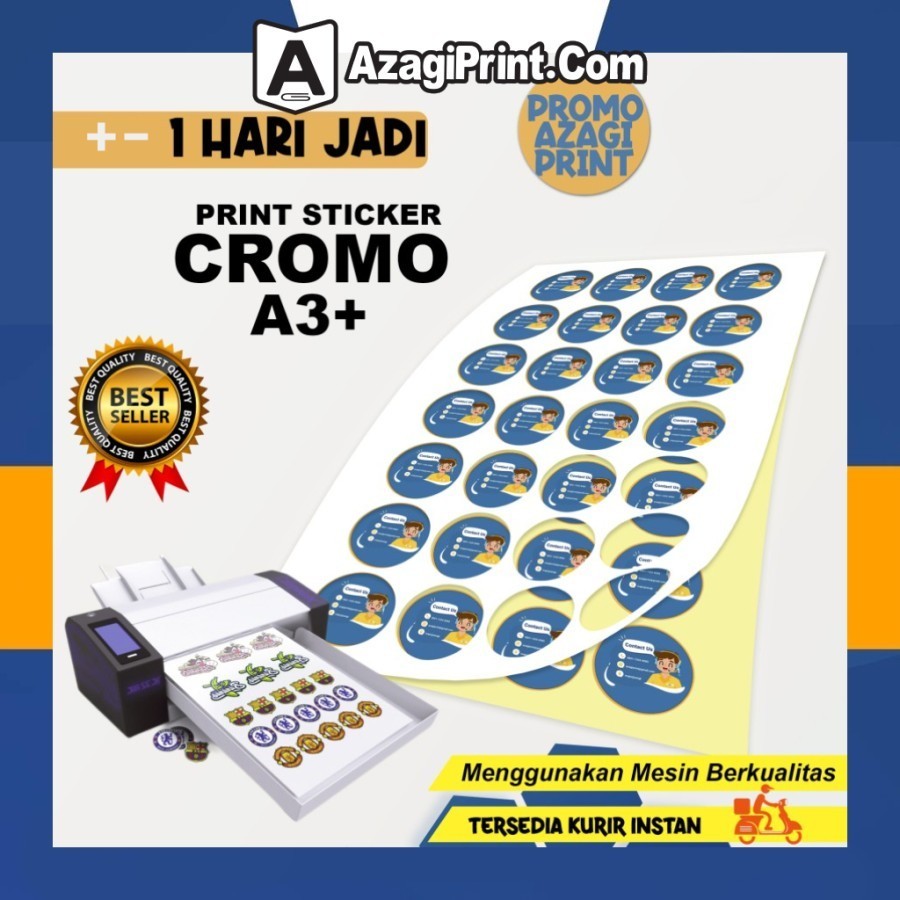 Jual Cetak Stiker Label Cromo + Cutting Sticker Chromo A3+ / Print ...