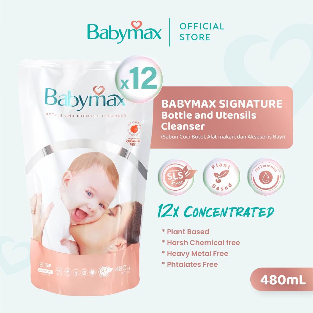 Jual Babymax Signature Bottle And Utensils Cleanser 480mL (isi 12 pcs ...