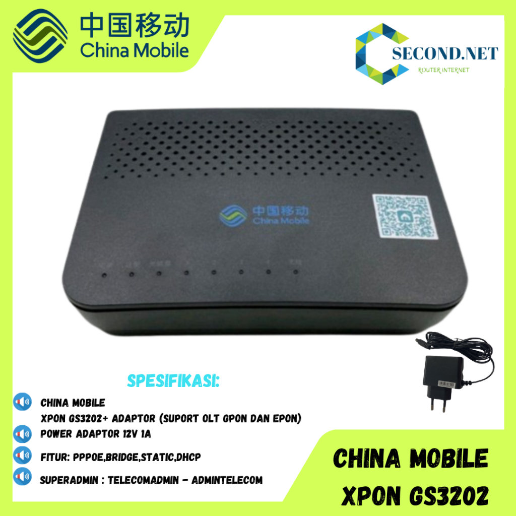 Jual MODEM CHINA MOBILE XPON GS3202 SUPORT OLT GPON DAN EPON | Shopee ...