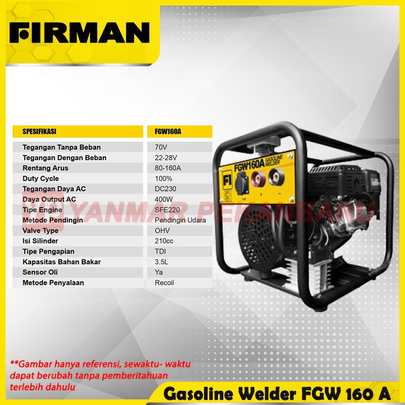 Jual MESIN LAS FIRMAN Generator / Genset Las FGW 160 A/Q | Shopee Indonesia
