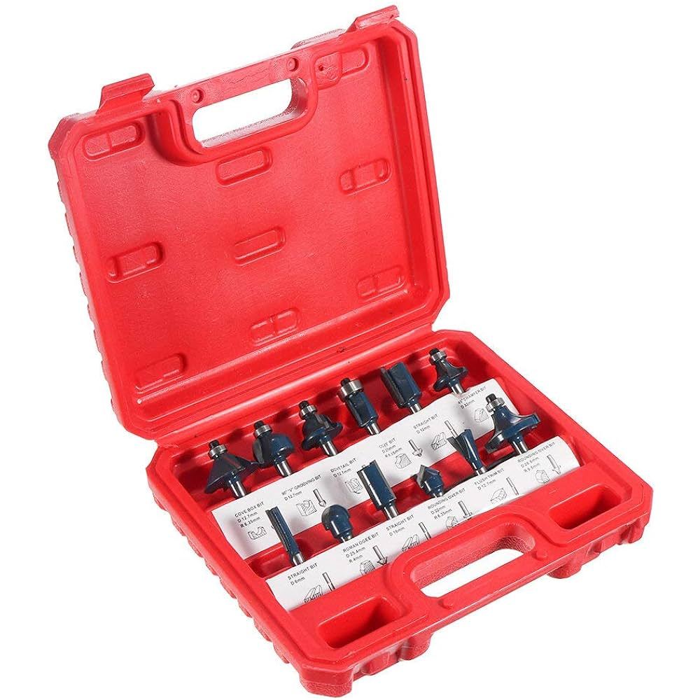 Jual Mata Profil Router Bit Set Trimmer 12pcs 1/4 - Kemasan Box Kayu ...