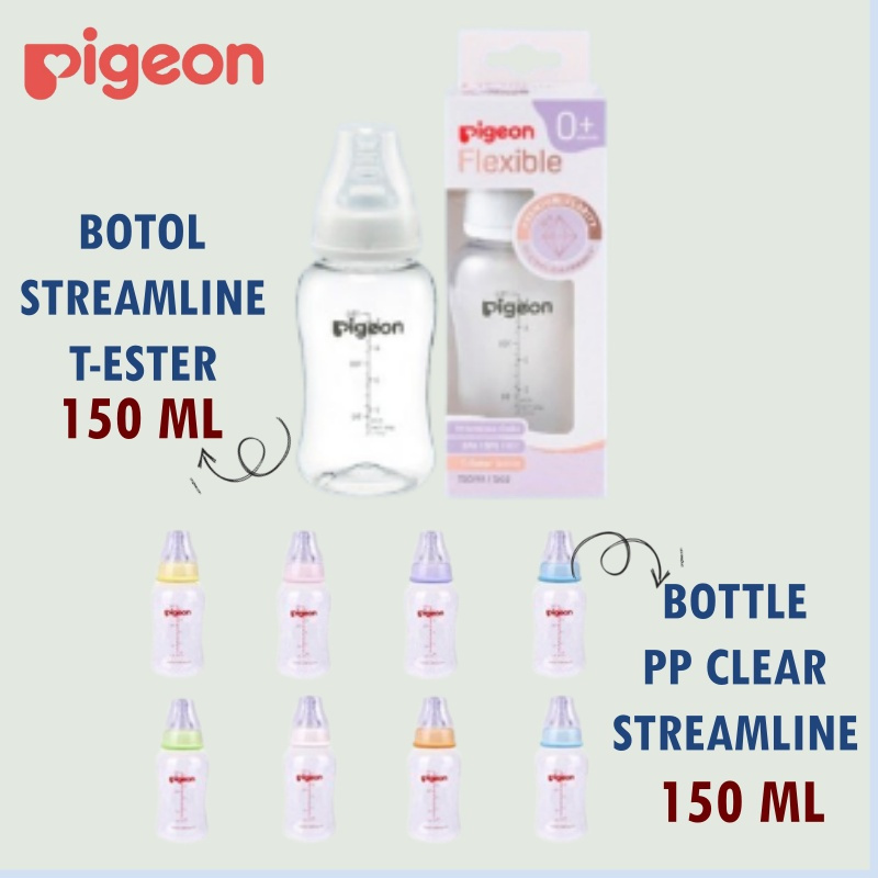 Jual BOTOL SUSU ANAK PIGEON BOTTLE PP CLEAR STREAMLINE 150ML / BOTOL T-ESTER STREAMLINE 150 ML ...
