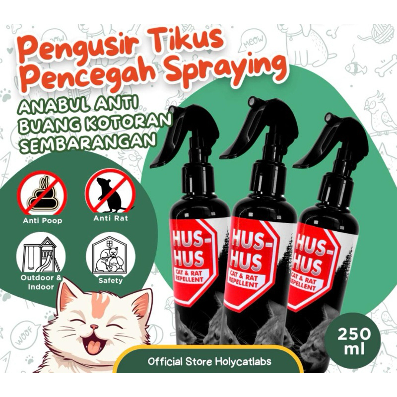 Jual spray kucing anti buang kotoran sembarangan dan pengusir tikus HUS ...