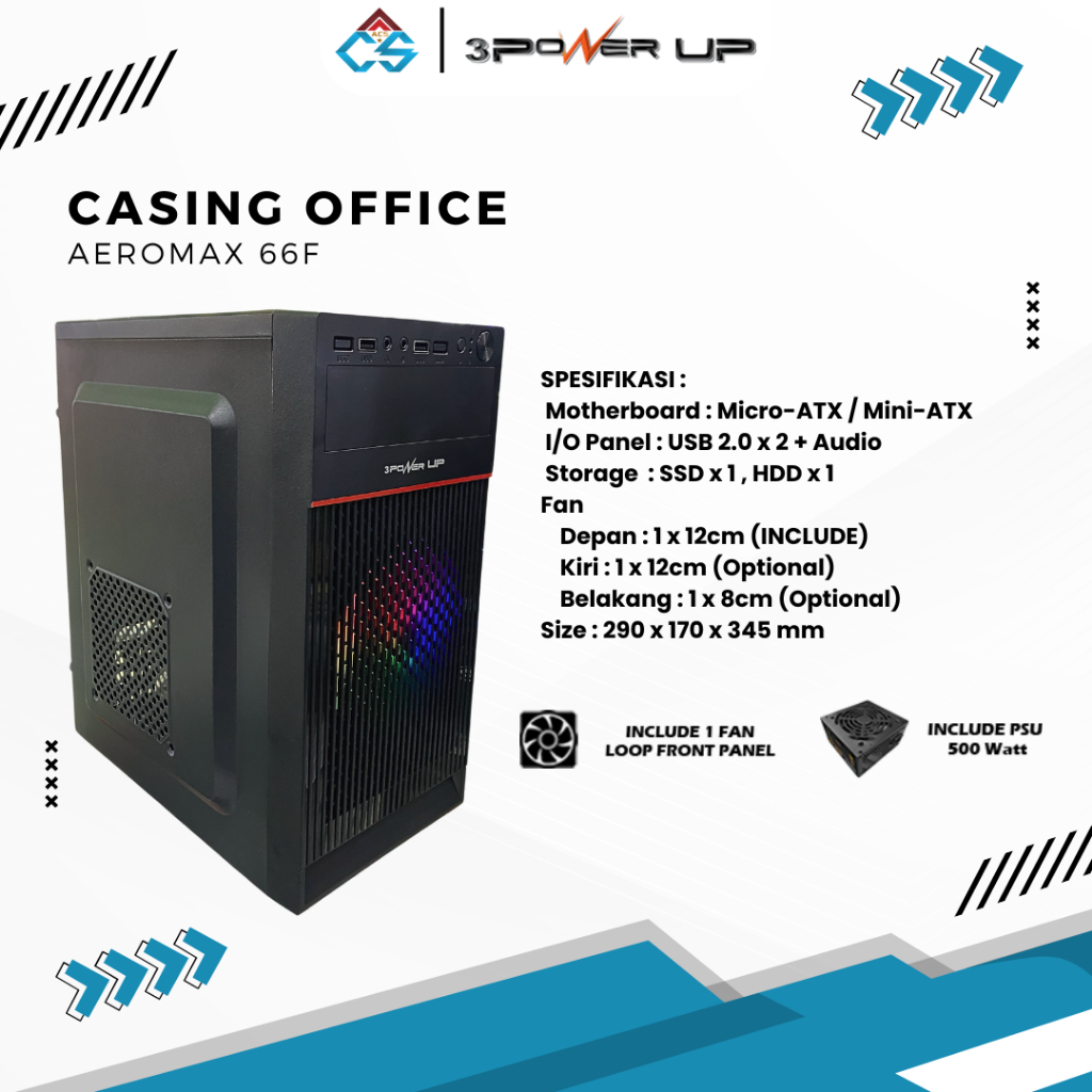 Jual Casing Power Up AEROMAX 66F with PSU 500W | Shopee Indonesia