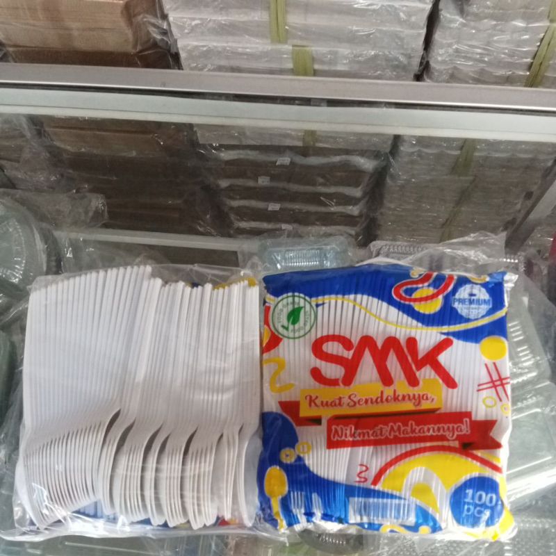 Jual sendok makan putih gagang tebal merk SMK | Shopee Indonesia