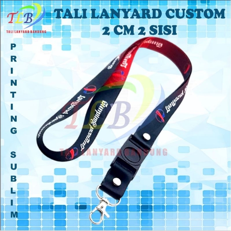 Jual LANYARD ID CARD CUSTOM 2 CM 2 SISI/CETAK LANYARD PRINTING SUBLIM ...