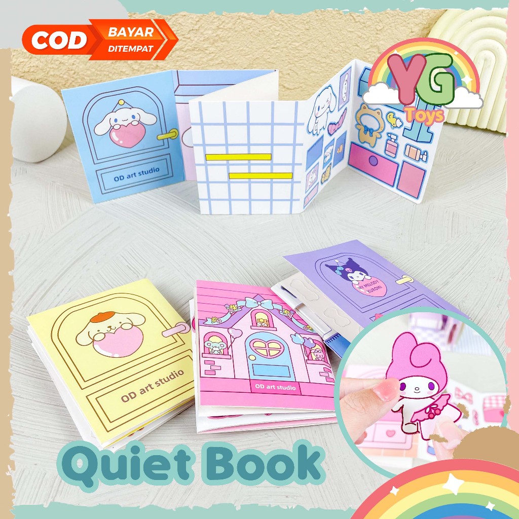 Jual YGtoys Quiet Book Busy Book Sanrio OD Art Studio Mainan Stiker ...