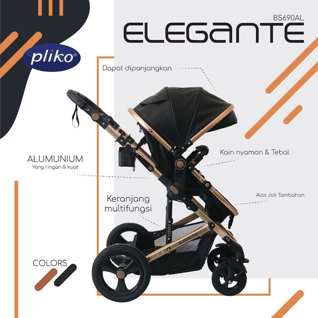 Jual Pliko Elegante Stroller hitam | Shopee Indonesia