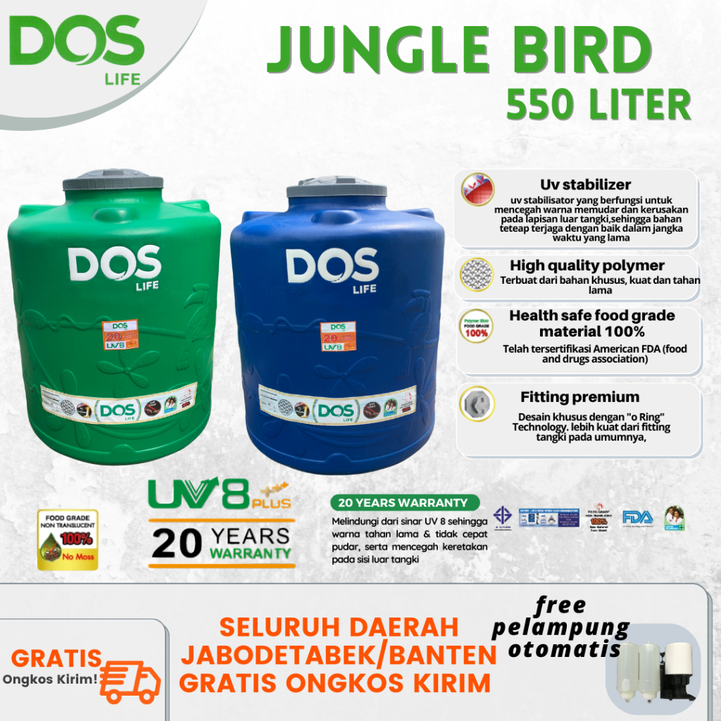 Jual DOS - Water Tank Jungle bird 550 Liter Toren Air Tandon Air Tanki ...
