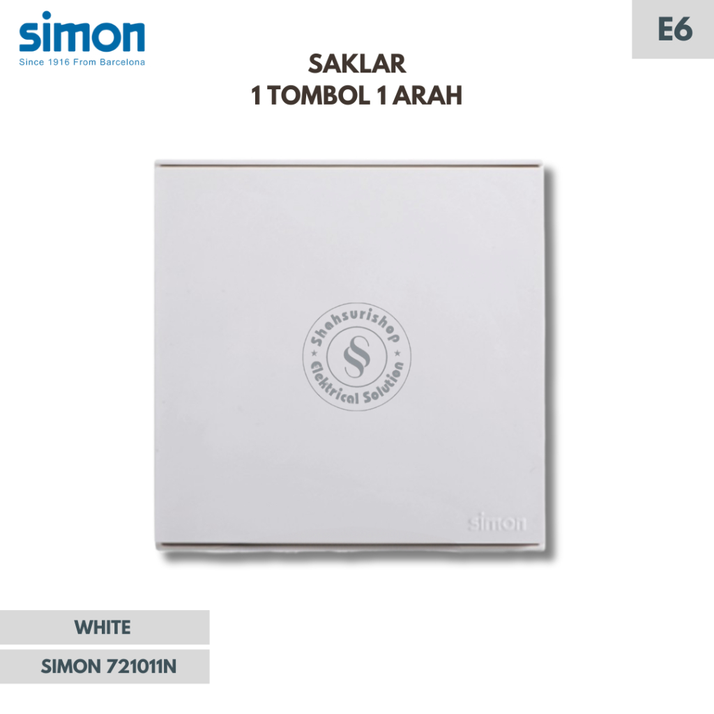 Jual SIMON E6 721011N SAKLAR ENGKEL 1 GANG 1 ARAH WHITE PUTIH | Shopee ...
