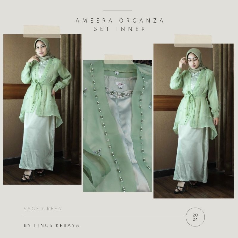 Jual Bridesmaid Dress Kondangan Muslim Organza Outer Set Inner Busui ...