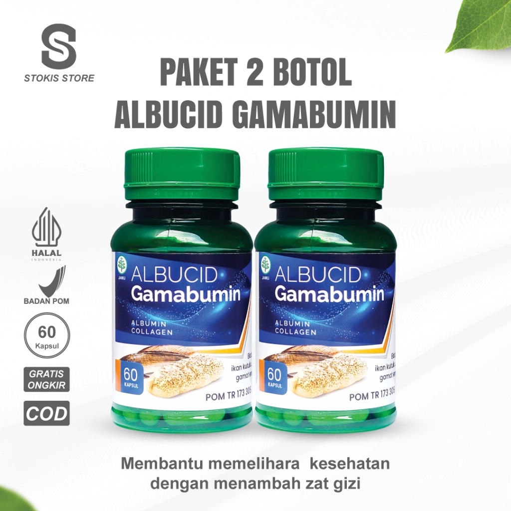 Jual Paket 2 Botol Albucid Gamabumin Kapsul Ekstrak Ikan Gabus Dan ...