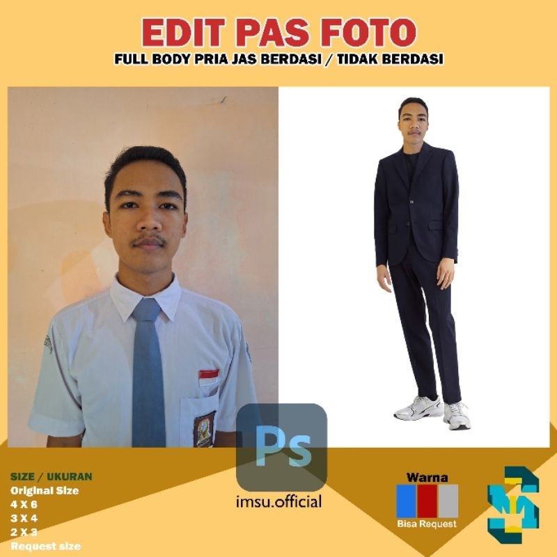 Jual Jasa Edit PAS FOTO & FULL BODY Jas/kemeja Almamater Seragam dinas ...