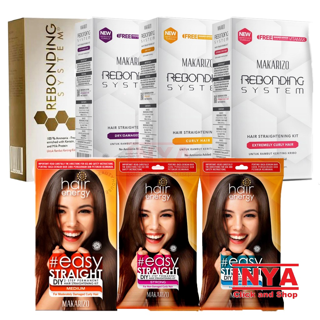 Jual MAKARIZO Rebonding System Tube Set Straight Hair - Curly Hair ...