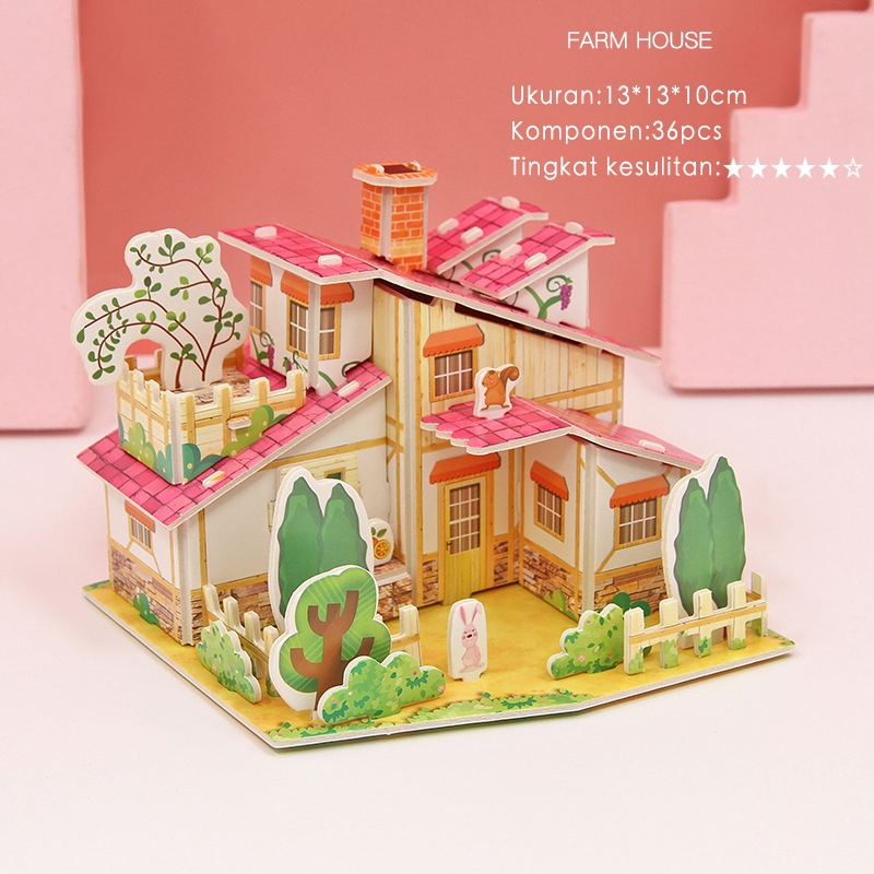 Jual Mainan Anak 3D Puzzle Diy Mainan edukasi Miniatur diy rumah bahan ...