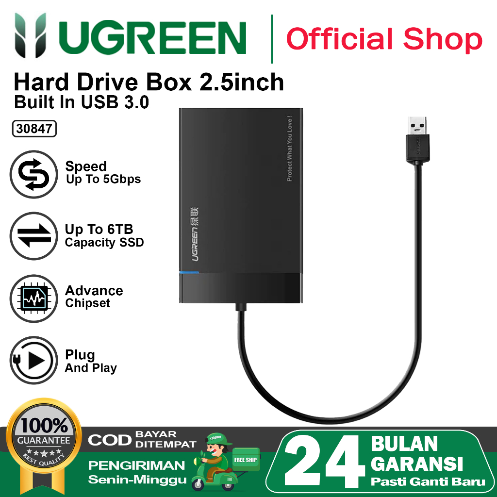 Jual UGREEN Casing Hardisk External HDD 2,5 "SATA USB 3.0 | Shopee Indonesia