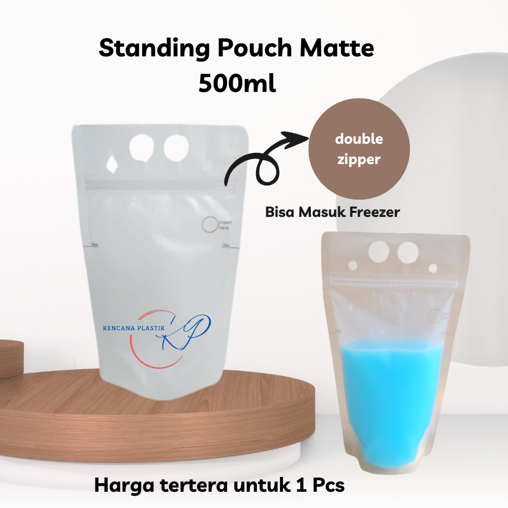 Jual Standing Pouch Minuman Kekinian 400ml 500ml l Plastik Ziplock Klip ...