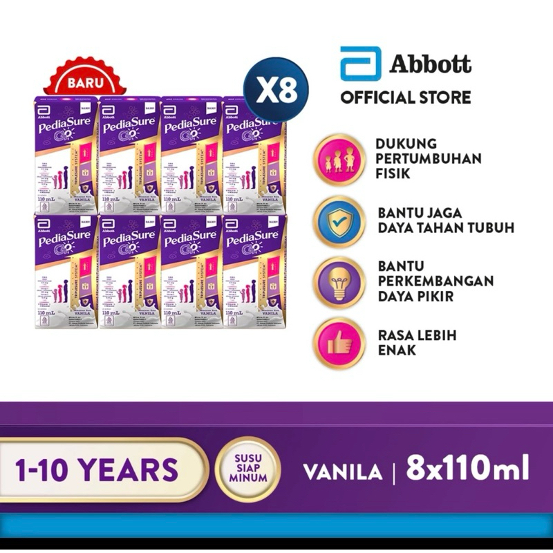 Jual Pediasure UHT Coklat / Vanila 110ml x 8pcs (ED Terbaru) | Shopee Indonesia