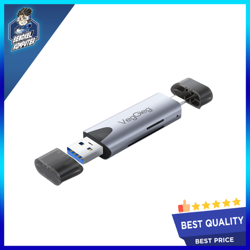 Jual CARD READER TYPE C USB 3.0 2IN1 VEGGIEG V-C307 | Shopee Indonesia