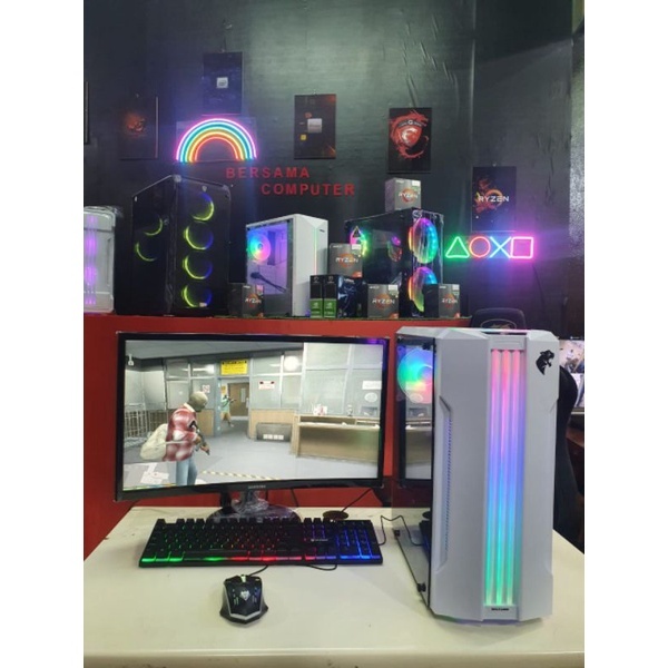 Jual PC Gaming Full Set AMD Ryzen 5 5600G Ram 16GB SSD/HDD Monitor 24 ...
