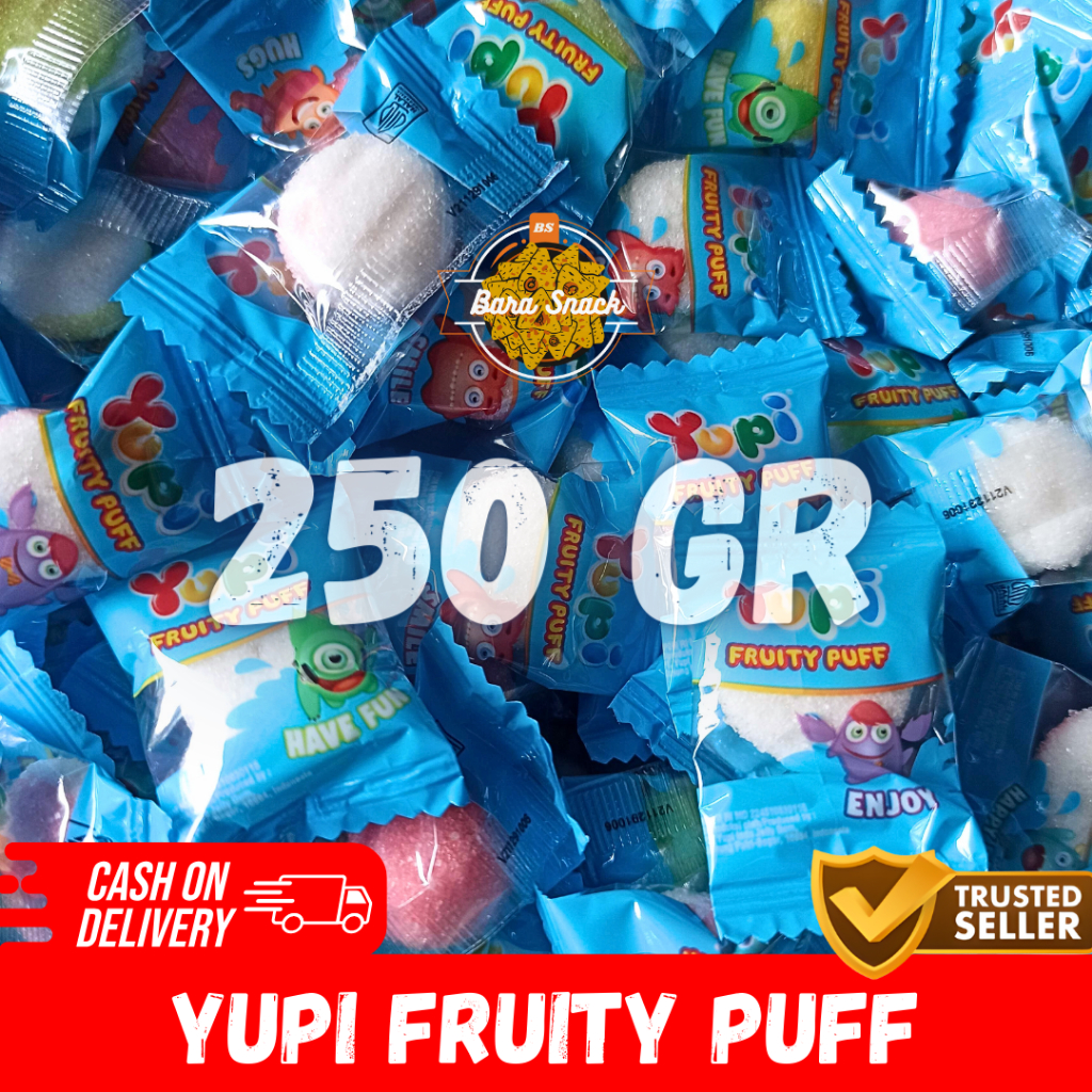 Jual [ 250gr ] Permen Yupi Fruity Puff Premium / Camilan Snack Kiloan ...