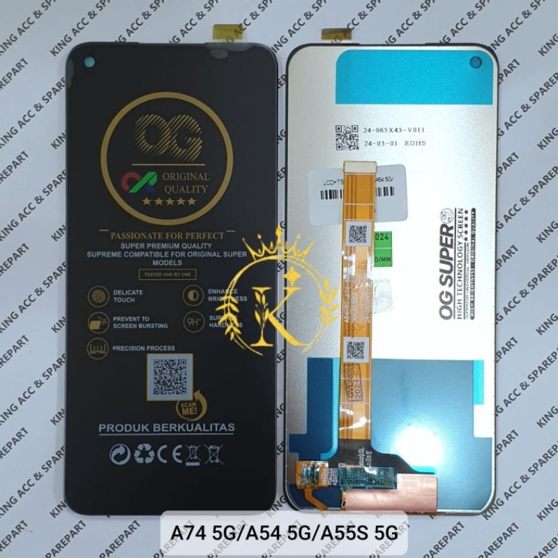 Jual ORIGINAL OG SUPER LCD TOUCHSCREEN OPPO A74 5G / A54 5G / A93 5G / A55S 5G BLACK | Shopee ...