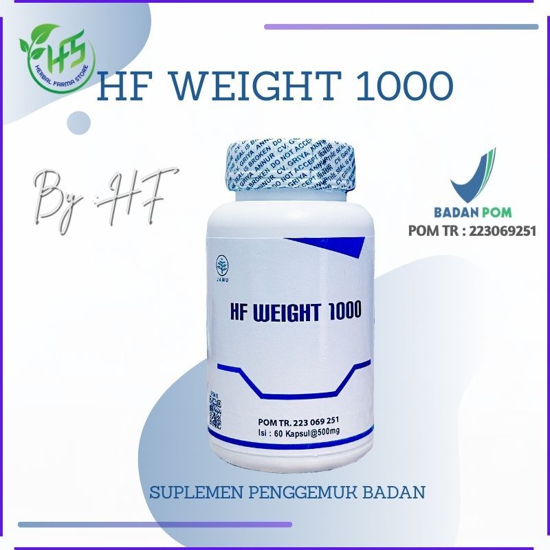 Jual Obat Gemuk Badan - Herbal Weight 1000 - 60 kapsul BPOM | Shopee ...