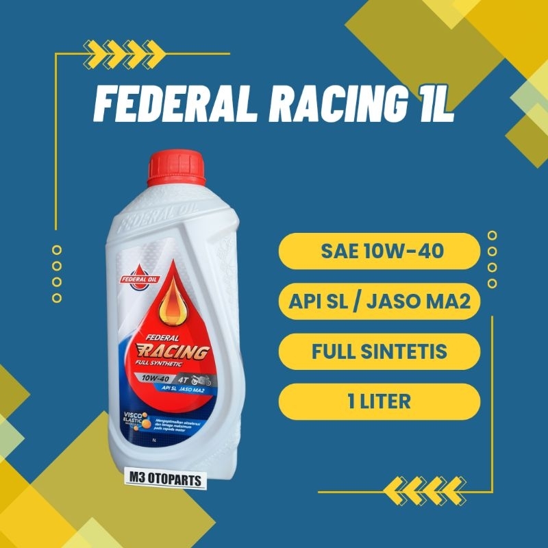 Jual Federal Oil Racing 10W/40 Full Sintetis | 1 Liter - Oli Motor ...