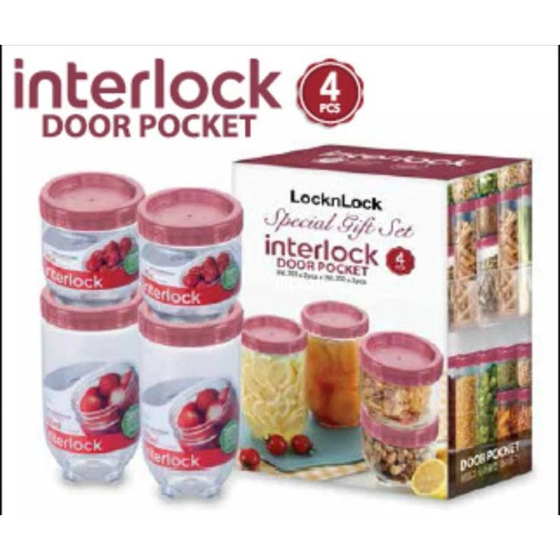 Jual LOCKNLOCK FOOD CONTAINER INTERLOCK SET 4 PCS & 2 PCS | Shopee ...